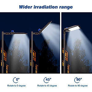 Juyace 300W LED Parking Lot Light Adjustable Slip Fitter Mount Dusk to Dawn 5000K 36000LM Outdoor Commercial Flood Light IP65 Waterproof Shoebox Area Light with Photocell (2 Pack)