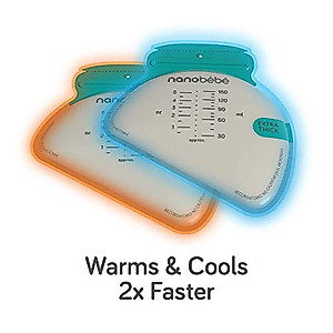 Nanobébé 100 Breastmilk Storage Bags Refill Pack – Fast, Even Thawing & Warming – Breastfeeding Supplies Lay Flat to Save Space & Track Pumping – Breastmilk Bags for Freezer or Fridge