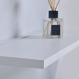 CHANGE MOORE Floating Shelves for Wall Set of 3 Easily Wall Mounted Wood Storage Shelves Hanging Shelf for Bedroom, Bathroom, Living Room, Kitchen, Office White