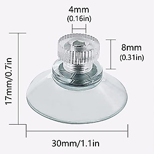 Sucker Cup JianLing 10pcs 1.1" PVC Suction Cup Glass Suction Pads with Thread Clear Screw Hooks Sucker Kitchen Bathroom Window Wall Car Hooks