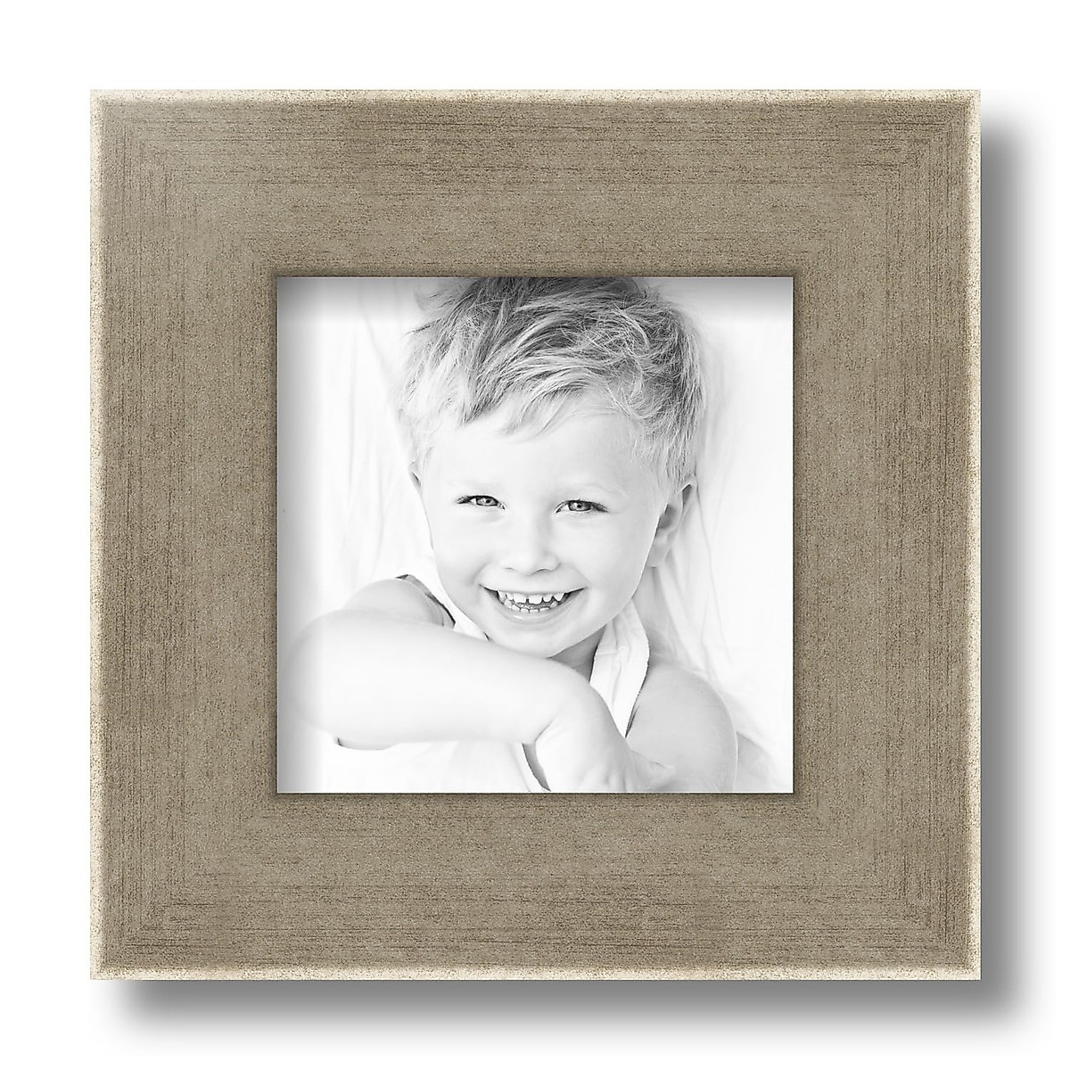 ArtToFrames 6x6 Inch Gold Picture Frame, This 2.00 Inch Custom MDF Poster Frame is Muted Prosecco Gold - Comes with Foam Backing 3/16 inch and Regular Glass (FBPLBW74-1622-6x6)