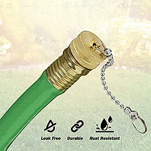 Supply Giant H69-56DX-10 Garden Hose Cap W/Chain & Washer, 3/4" FH, Brass 10 Pack