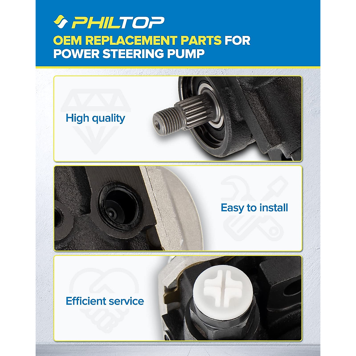 PHILTOP 21-5259 Power Steering Pump Fit For 2001-2005 IS300 Power Steering Pump