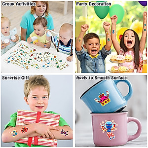 Partywind 315 Styles (30 Sheets) Glow Robot Party Favors, Luminous Robots Temporary Tattoos for Boys Party Supplies Birthday, Goodie Bag Stuffers for Children