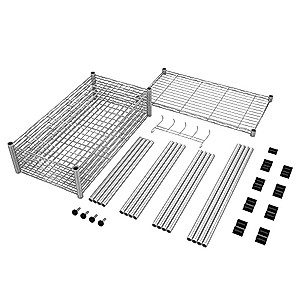 Himimi 6-Tier Wire Shelving Unit, Free Standing Shelf, Metal Storage Shelves, Heavy Duty Organizer Rack for Garage, Kitchen, Living Room, Bathroom, 21.26L x 11.42W x 62.99H, Silver