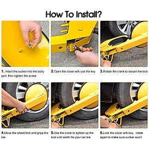 ALAVENTE Car Wheel Locks, 2pcs Wheel Lock Heavy-Duty Anti Theft Parking Wheel Lock Car Parking Wheel Lock