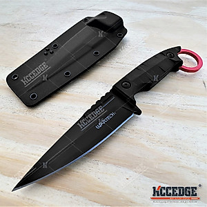 Tactical Knife Hunting Knife Survival Knife Fixed Blade Knife Kydex Sheath Razor Sharp Edge Camping Accessories Camping Gear Survival Kit Survival Gear Tactical Gear 80404 (Red)