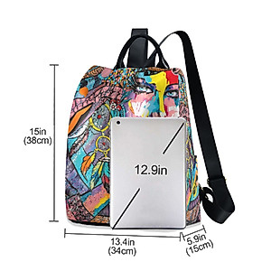 senya Women's Fashion Backpack Purses, Tribal Woman Color Portrait Backpack Shoulder Bag for Women
