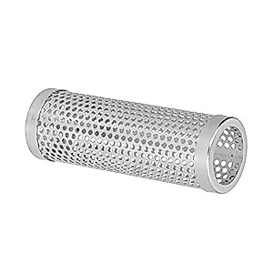 Smoke Tube for Grill Smoker Box Cylindrical Detachable Large Capacity Fruit Wood BBQ Pellet Smoker Tube for Outdoor Camping smoke tube for pellet smoker(15.3CM)