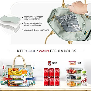 GLORIEROO Deluxe Lunch Bag Women - Leakproof Insulated Lunch Box for Women 2023 Newest Great Gifts for Women Waterproof Multi Pocket Lunch Tote Bag with Removable Strap for Work/Picnic