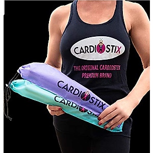 CardioStix Bundle Plus Weighted(1 pair) 5oz per pair American Hickory Wood Cardio Drum Sticks 2B 16 Inches long w/grip;| For drumming, fitness, exercises(blue/silver/purple)