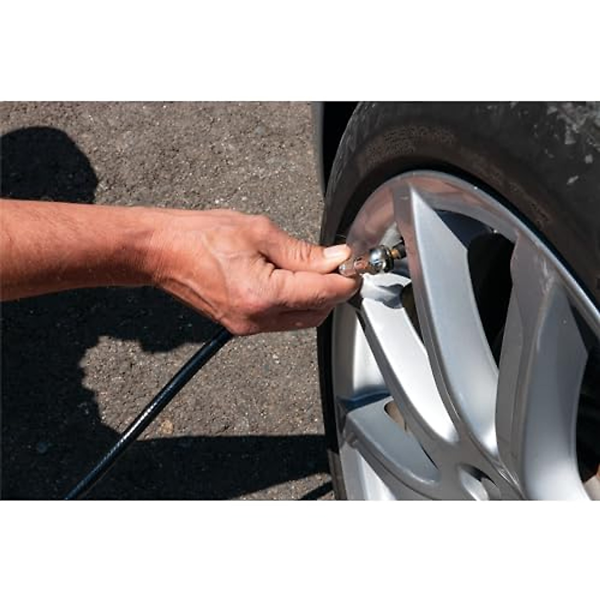 Performance Tool W10005 Hi-viz 5-Gallon Horizontal Portable Air Tank With Tire Air Chuck , Yellow