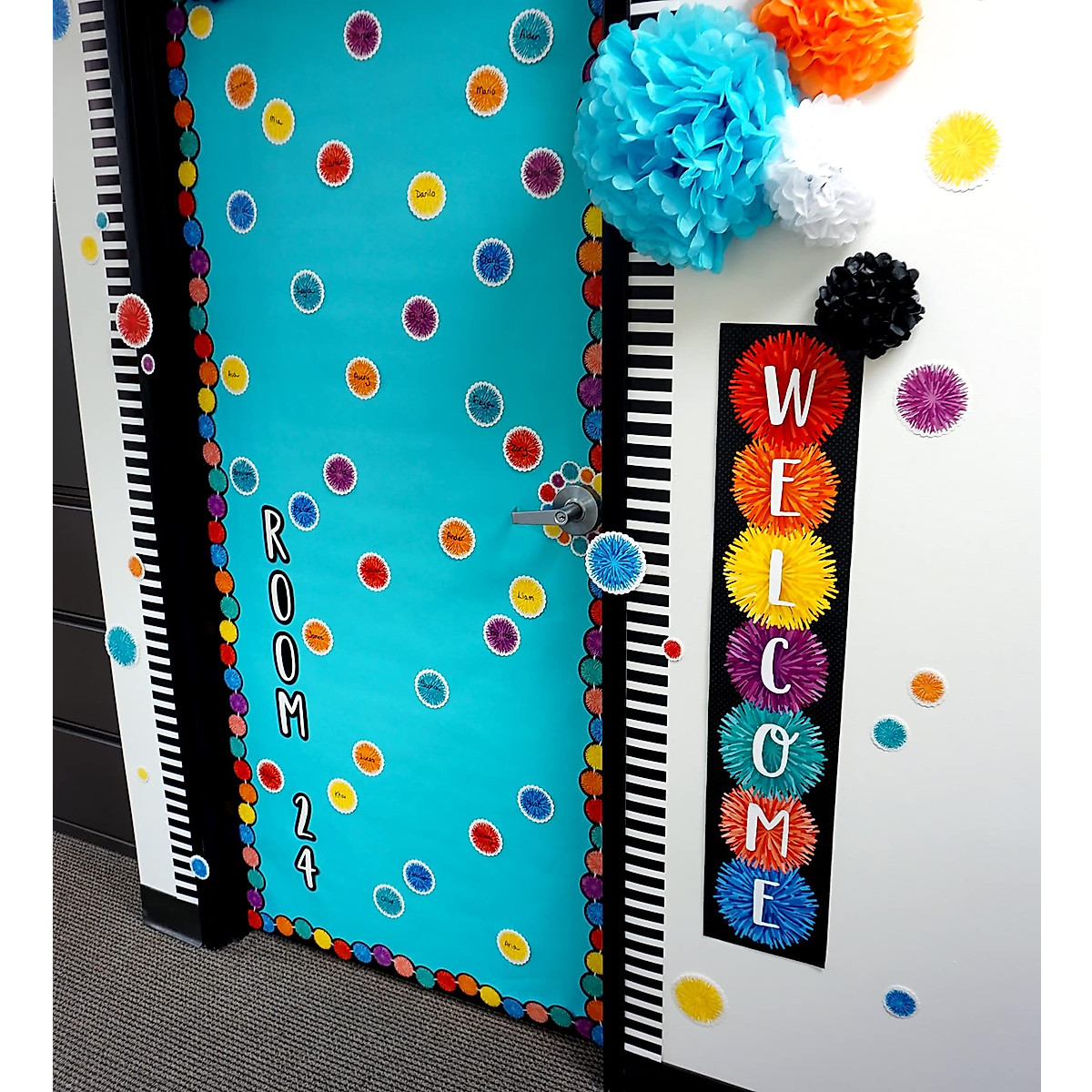 CTP Pom Poms EZ Border for Classroom Bulletin Board Border for Classroom (Creative Teaching Press 10515), 48 ft per Package
