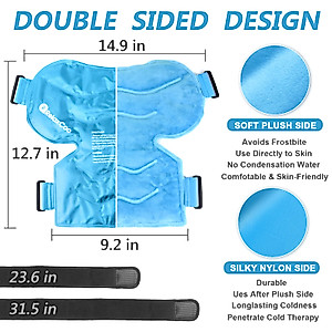 RelaxCoo Shoulder Ice Pack Rotator Cuff Cold Therapy, Reusable Gel Ice Wrap for Shoulder Injuries & Pain Relief, Bursitis, Tendonitis, Swelling, Recovery for Man and Women