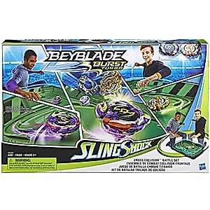 BEYBLADE Burst Turbo Slingshock Cross Collision Battle Set - Complete Set with Burst Beystadium, Battling Tops, & Launchers Game - Age 8+