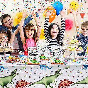 Colarr 50 Pieces Dinosaur Birthday Party Favor Bags Dinosaur Party Favor Bags Plastic Candy Goodie Bags Dino Theme Party Treat Bags for Kids Dinosaur Birthday Party Decorations Baby Shower Supplies
