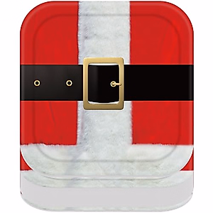 QXBXYHM 25 Count Christmas Paper Plates Christmas Disposable Plates Christmas Party Tableware Christmas Santa Belt Dinner Plates for Christmas Holiday Dining Party (Christmas santa belt)