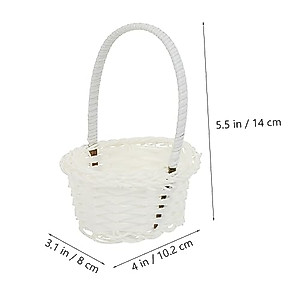 Cabilock 30 pcs rattan basket woven baskets picnic baskets kid basket girls crafts candy gift storage basket vintage hamper basket gingham basket miniature food basket decorative basket egg