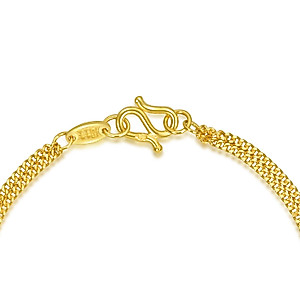 CHOW SANG SANG 999.9 24K Solid Gold Price-by-Weight 6.36g Gold Beaded chain, Beads Bracelet for Women 43363B | 6.6", (17 CM)