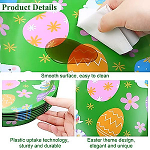 Shojoy 24 Pieces Easter Snack Tray Plastic Easter Egg Dessert Plates Easter Serving Tray Easter Bunny Serveware Party Serving Platter for Easter Party Decorations and Supplies