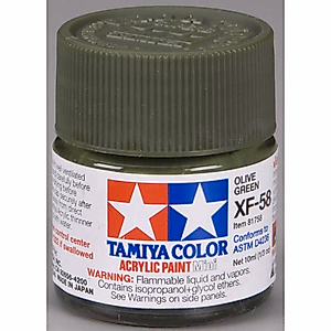 TAMIYA Acrylic Mini XF58 Olive Green TAM81758 Plastics Paint Acrylic