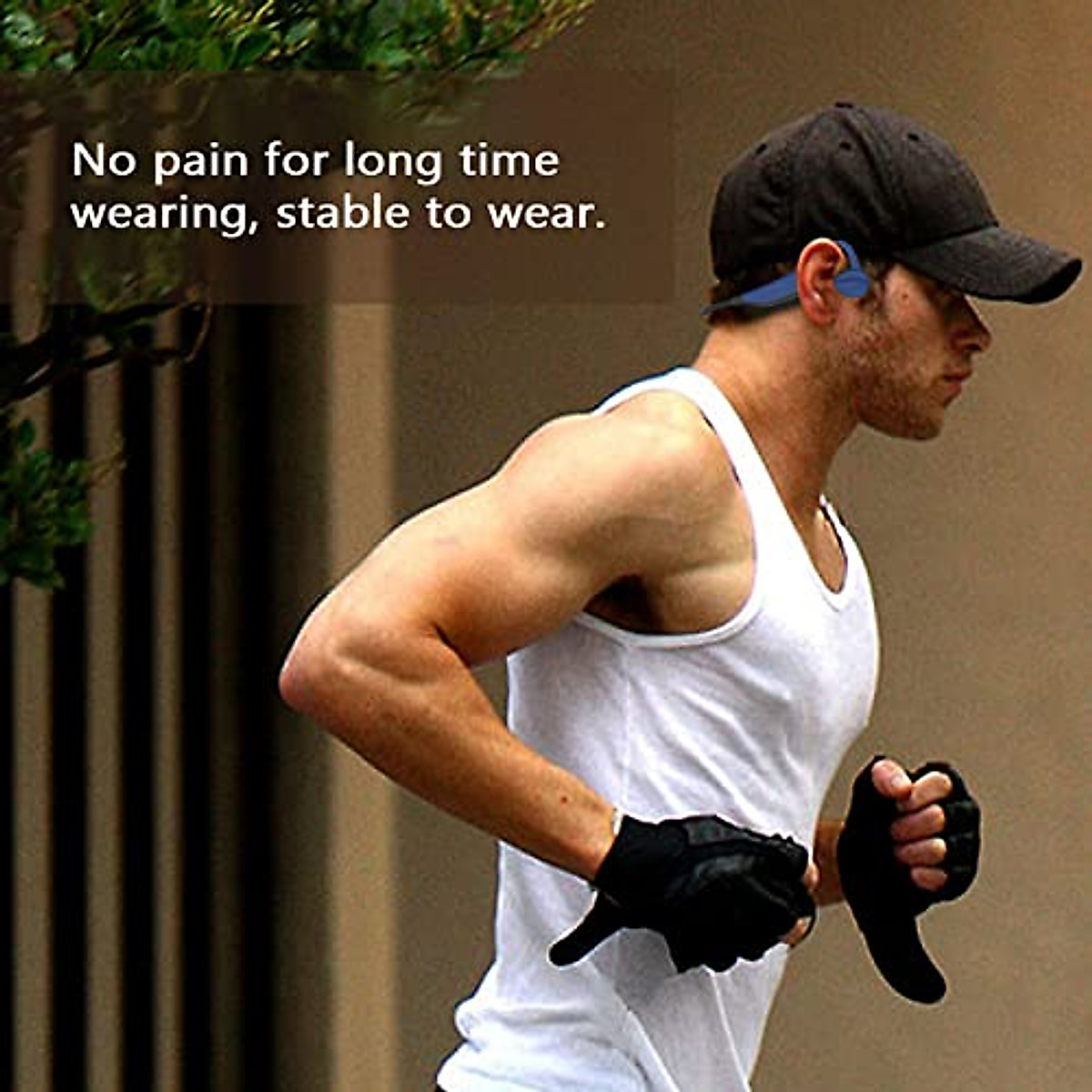 Wireless Bluetooth Headphones, Bone Conduction Headphones Compatible with Android iPhone, Waterproof Open Ear Earphones Swimming Headset Underwater Hi-Fi Stereo Sound for Gym Running, Grey