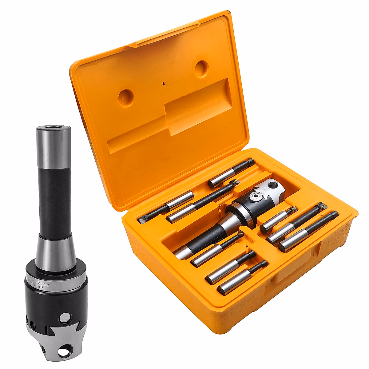 9 PCS 2 Inches Boring Head R8 Shank 1/2 Inches Carbide Boring Milling Set Bar Set Fit for Bridgeport Milling Machine