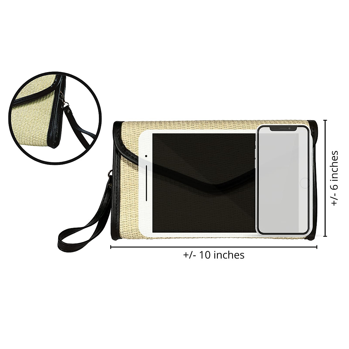 Straw Shoulder Bag, Grand Harmony Straw Crossbody Clutch Purses for Women Evening Small Purse Beach Envelope Handbag