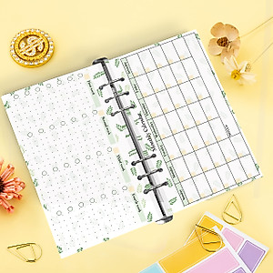 2024 Planner Monthly Weekly And Budget Paper Kit, 6 Ring Planner Accessory, 6.73” X 3.72”, Personal Size For Budget Planner Binder Cover, Money Binder Organizer For Cash