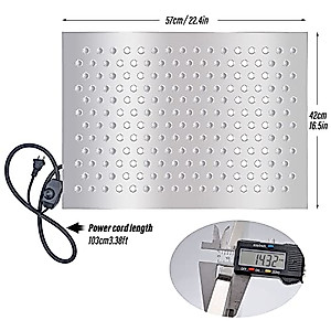 HHNIULI Pet Heating Heat Heater Pad Bed Plate 22" L x 17" W Adjustable Temperature 80-130 ℉ Chicken Coop Heater Indoor Outdoor Warmer Mat for Dogs Cats Pets Pig Chicken Rabbit Livestock