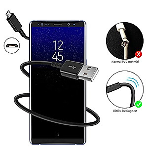 Adaptive Fast Charger Kit Compatible with Samsung Galaxy S7/S7 Edge S6 /S6 Edge/ Note5/4 S4/S3 S2 J7 J7V J5 J3 J3V J2/G3 G4 K20/ Moto E4 E5, USB Wall Charger and 5FT Micro USB Cable (2 Pack, Black)