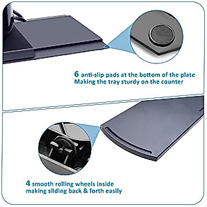 GAGAYA Handy Sliding Tray for Coffee Maker, Kitchen Appliance Moving Caddy, Countertop Slider with Smooth Rolling Wheels for Blender, Toaster, Air Fryer, Pot, Food Processors, Aid Mixer (Set of 2)