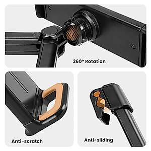 Holulo Tablet iPad Holder for Car Headrest Tablet Mount, Headrest Tablet Stand for Car Back Seat Compatible with iPad Pro Air Mini/Kindle Fire HD/Galaxy Tab/Switch OLED or Other 4.7”-12.9" Devices