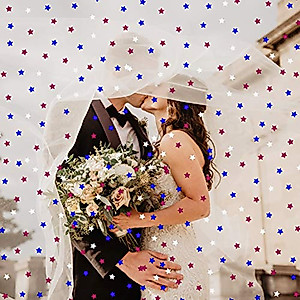 Star Confetti Glitter Stars-Table Confetti Metallic Foil Star Sequins for Wedding Birthday Festival Party Decoration Silver Red Blue 30G 12MM (Red Silver Blue Star)