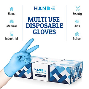 Blue Nitrile Disposable Gloves Medium 100 Count - Latex Free Medical Exam Gloves, Powder Free Food Safe Cooking Gloves