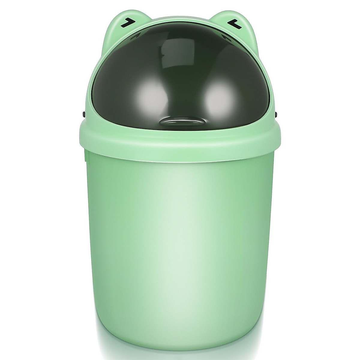 Luxshiny Trash Can with Lid Cute Trash Bin Animal Waste Basket Frog Garbage Can Desk Small Garbage Can Kawaii Trash Can Garbage Container Pen Holder Plastic Mini Child Organizer