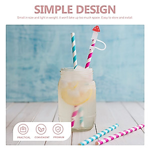 ABOOFAN 2pcs Silicone Straw Caps Mushroom Straw Tip Plugs Reusable Straw Tip Covers Cute Straw Topper Leak-proof Straw Caps for 6-8mm Straws Party Supplies