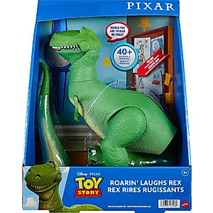 Mattel Disney Pixar Toy Story Toys, Moving & Talking Rex Dinosaur Figure, Roarin’ Laughs, 10.8 Inches Tall with 40 Phrases and Mouth & Arm Motion, Kids Gift