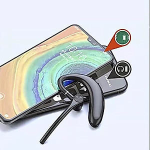 Single Ear Bluetooth Headset, Stylish Lightweight Bluetooth Earpiece V5.0 Wireless Noise Cancelling Bluetooth Headphones for Driving Business Office, for iPhone for Android Cell Phones