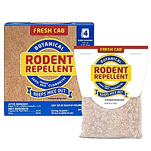 Fresh Cab Rodent Repellent; Quickly Repelling Pests from Treated Areas; Preventing Re-Infestation for up To 3 Months; Safe for Children, Pets and the Environment; Non-Toxic; 8-Scent Pouches