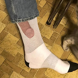 3 Pair,Show Off Socks,Show Off Socks Funny,Show Off Socks Mens Socks Cotton,Non -Slip,Deodorization, for Athletic Running Casual (Milky)