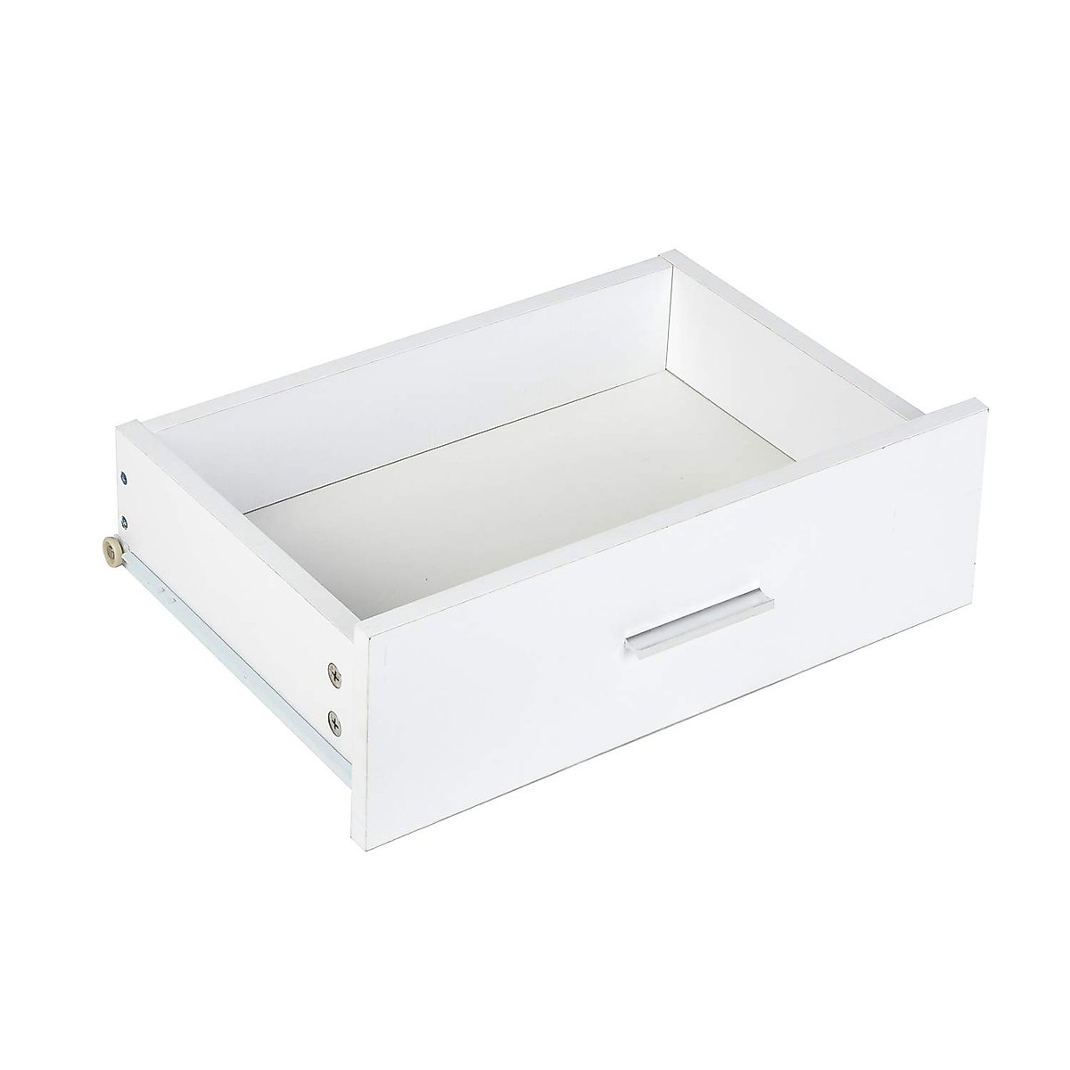 Nightstand Set of 1 with Drawer Modern Square End Side Table for Storage, Open Shelf in Bedroom, Living Room, Small Space, Stable Metal Frame, White