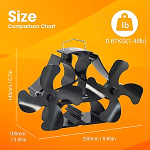 VODA Wood Stove Fan Fireplace Fan 8 Blades Heat Powered Fan, Stove Top Fan for Wood Burning/Log Burner/Fireplace