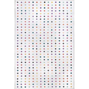 nuLOOM Larissa Machine Washable Kids Polka Dot Area Rug, 4' x 6', Ivory
