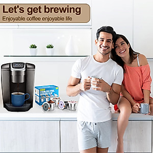 RETHONE K Cup Reusable Coffee Pods, Stainless Steel Reusable K Cups Coffee Filter Compatible with Keurig 1.0 & 2.0 Coffee Makers BPA-Free Refillable Coffee Filters (4 Pack)