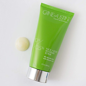 CANE + AUSTIN Face + Body Glycolic Acid Scrub Treatment, Exfoliating Cleanser with AHA to Hydrate, Smooth & Clarify Skin, For use on Combination and Oily Skin, 6.7 fluid ounce