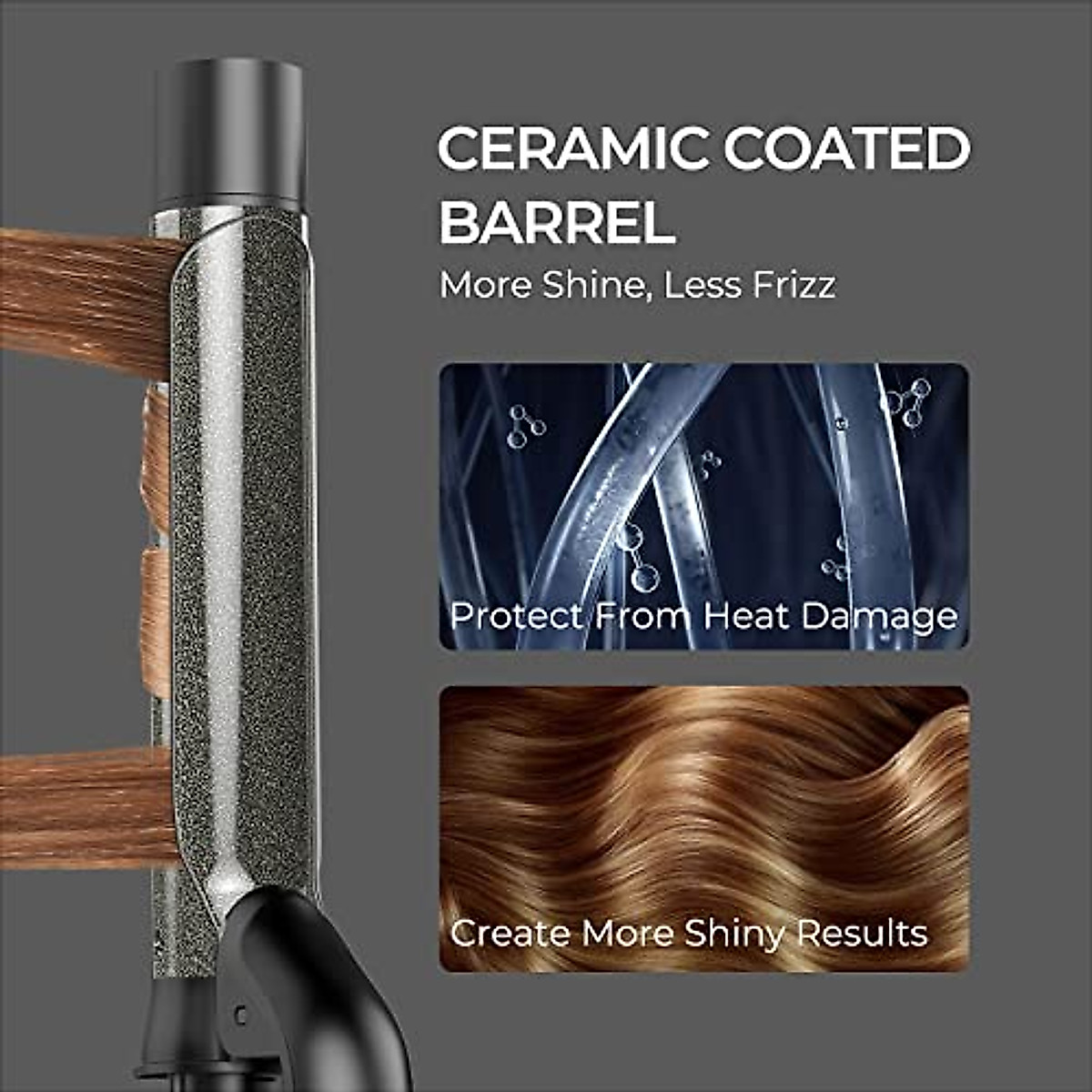 TYMO Curling Iron, Instant Heat Up Curling Wand Set with 3 Barrels (0.5’’, 1.0'', 1.5’’), 5-Temps (Up to 430F) with Intelligent Temp Control, Dual Voltage Hair Curler for All Hair Types