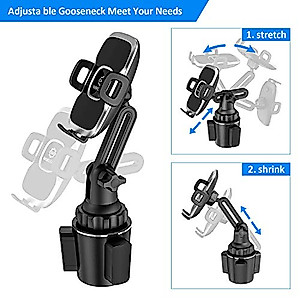 WixGear Cup Phone Holder, Car Cup Holder Phone Mount for Car with Adjustable Automobile Cup Holder Smart Phone Cradle Car Mount