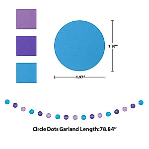 Mermaid Birthday Decorations for Girls Women, 29pcs Birthday Party Supplies Including Pom Poms Flowers Happy Birthday Banner Dots Garland Hanging Swirls and Balloons Purple Teal Confetti