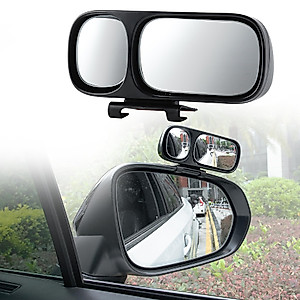 LivTee Blind Spot Mirror, Double Adjustable Mounted Blindspot Mirror HD Glass Wide Angle View, Side Rearview Mirror Universal, Right